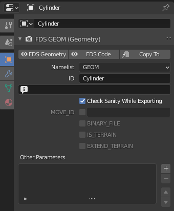 Geometries - BlenderFDS